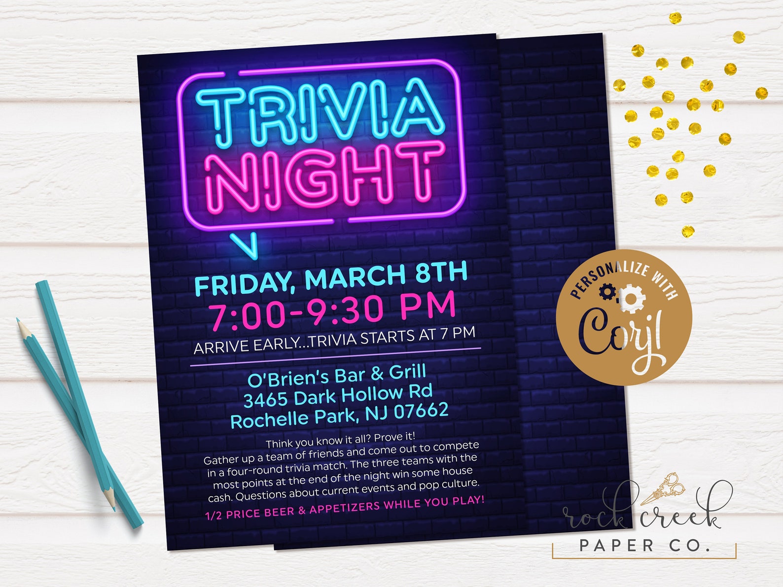 Trivia Night Invitation Quiz Night Invitation Pub Quiz | Etsy