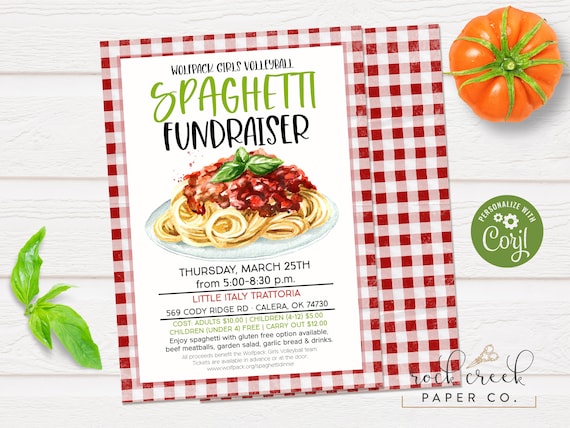 Spaghetti Fundraiser Flyer