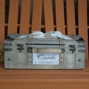XL Wood Wedding Card Box Trunk OPTIONAL Card Slot & OPTIONAL | Etsy