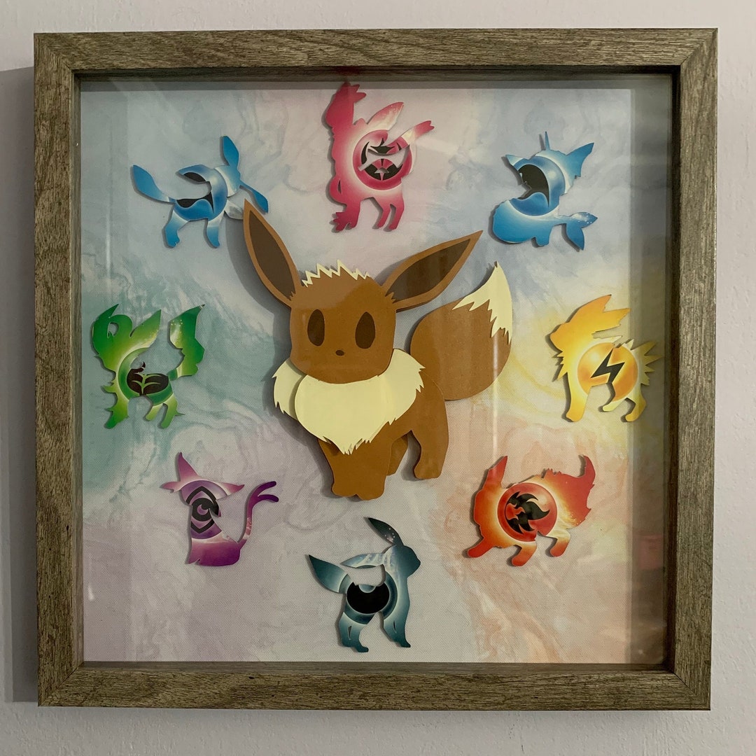 Eevee Evolution Shadow Box, Made to Order, Geek/nerd Home Decor - Etsy
