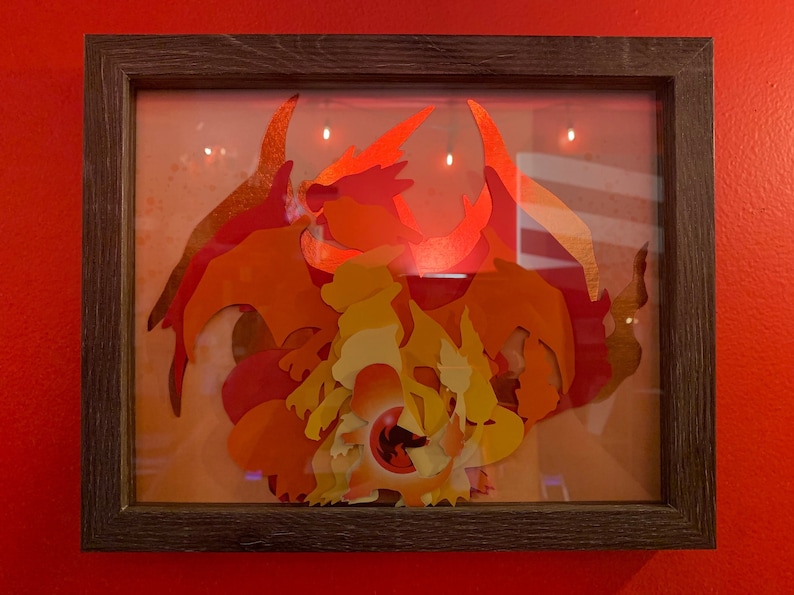 Charizard Evolution Shadow Box, Made to Order, Geek/nerd Home Decor - Etsy