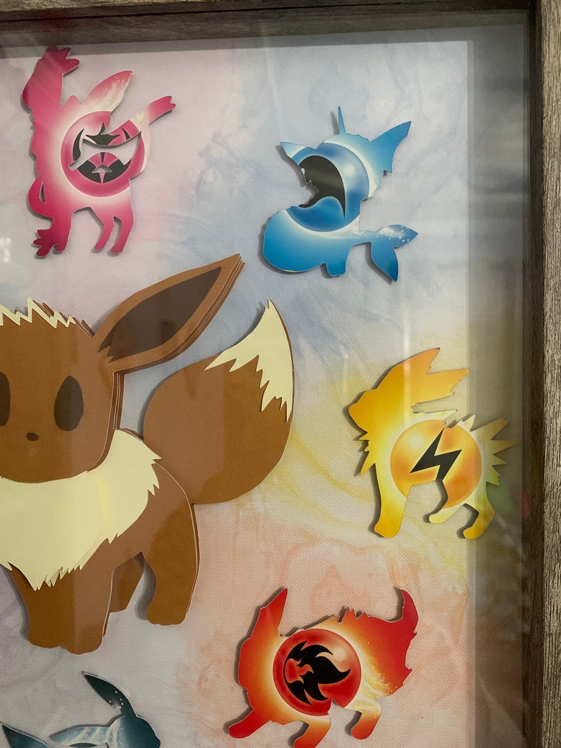 Eevee Evolution Shadow Box, Made to Order, Geek/nerd Home Decor - Etsy
