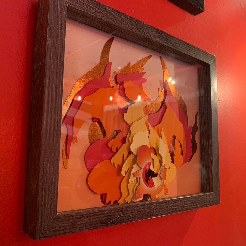 Charizard Evolution Shadow Box, Made to Order, Geek/nerd Home Decor - Etsy
