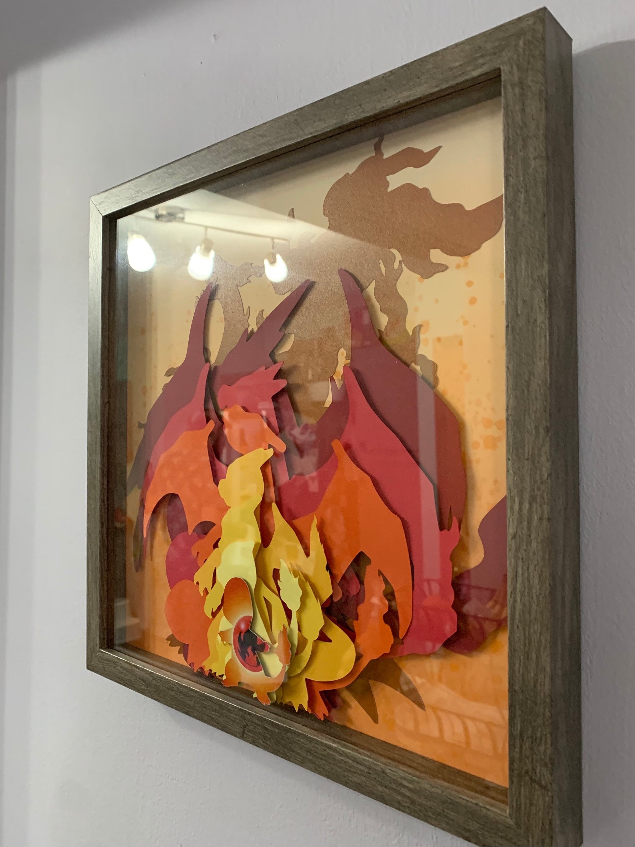 Charizard Evolution Shadow Box, Made to Order, Geek/nerd Home Decor - Etsy