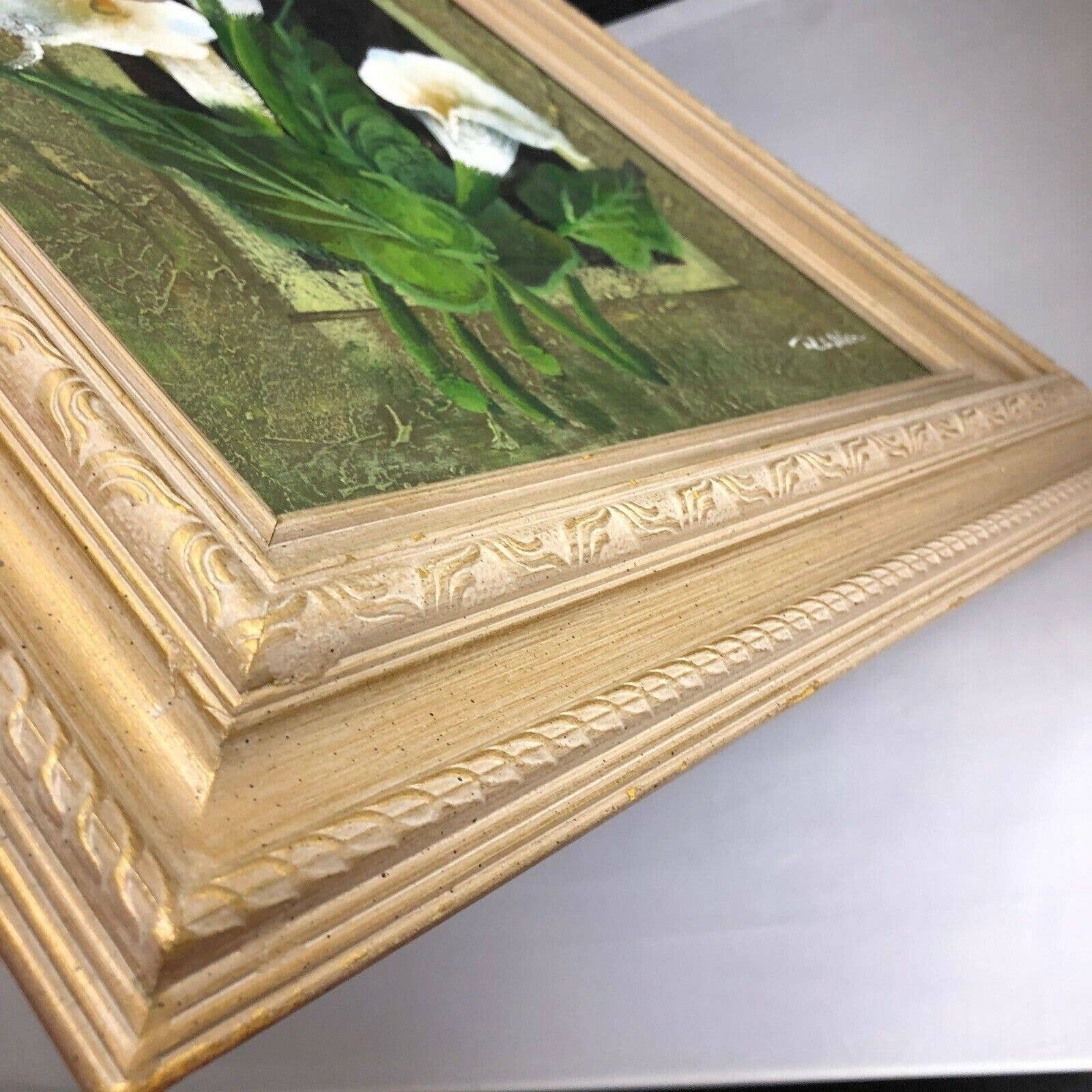 Still Life Signed Vintage Oil Painting White Lillies Robert Allen ...