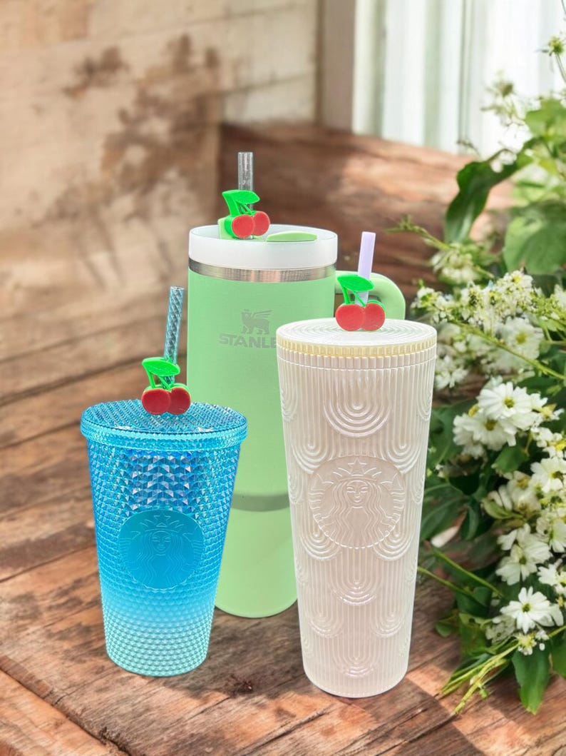 Cherry Emoji Straw Buddy STL: 3D Printed Tumbler Topper (commercial ...