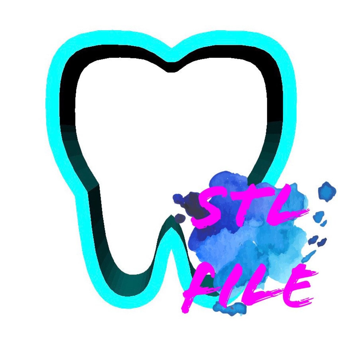 3D STL Print File Molar Tooth Outline Cookie Cutter, Fondant Cutter ...