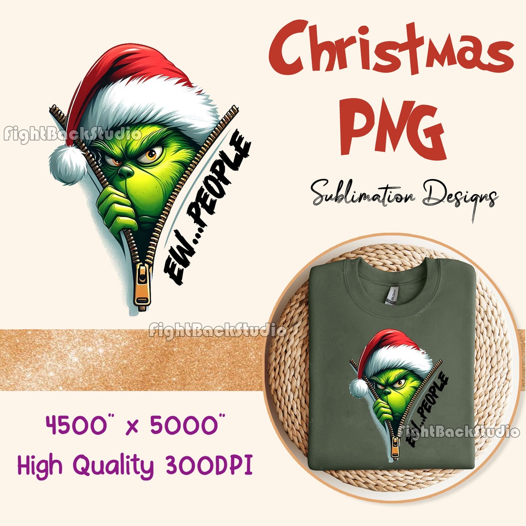 The Grin Christmas PNG Green Monster Christmas Cartoon PNG - Etsy