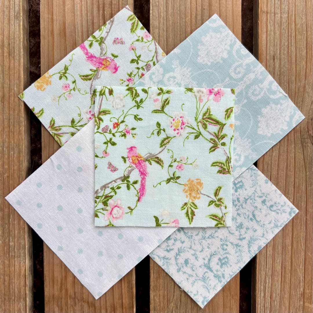 Laura Ashley ~ 25 “charm” Patchwork Pieces ~ Vintage Mixed Colours ...