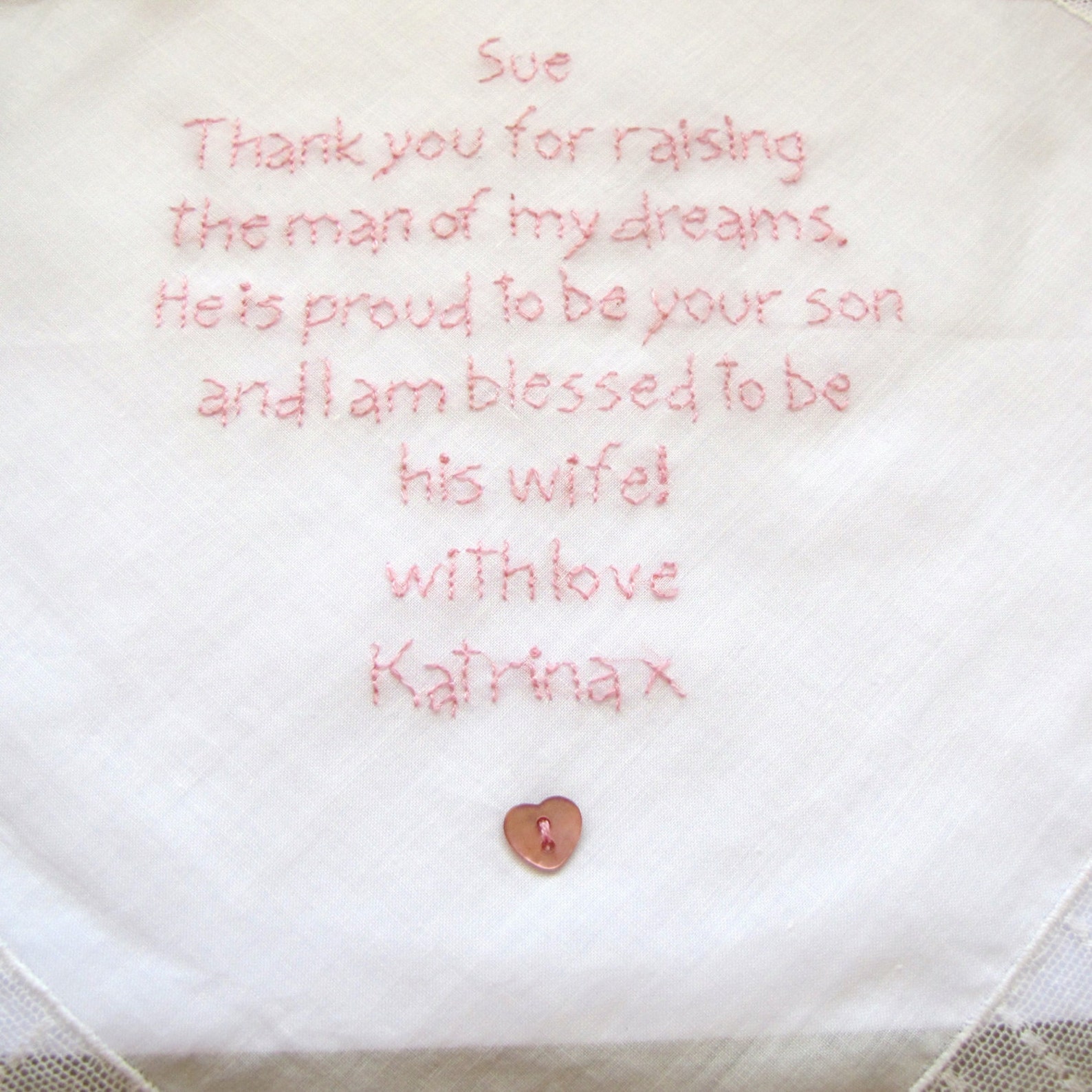 Poem Handkerchief Mother of the Groom Vintage Cotton & - Etsy