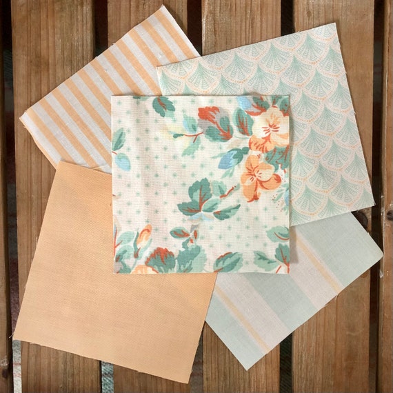 Laura Ashley Pre-cut Patchwork Louise Apricot Mint - Etsy UK