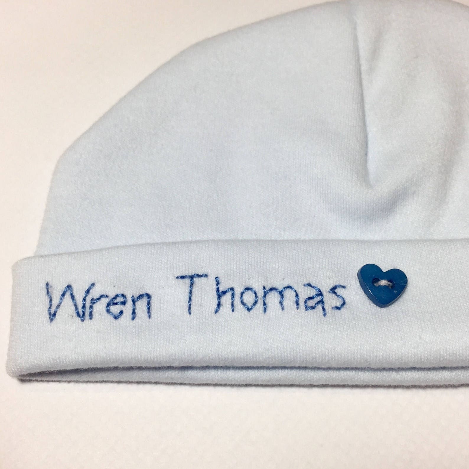 Newborn Baby Boy Beanie Hat Personalised Hand Embroidered | Etsy