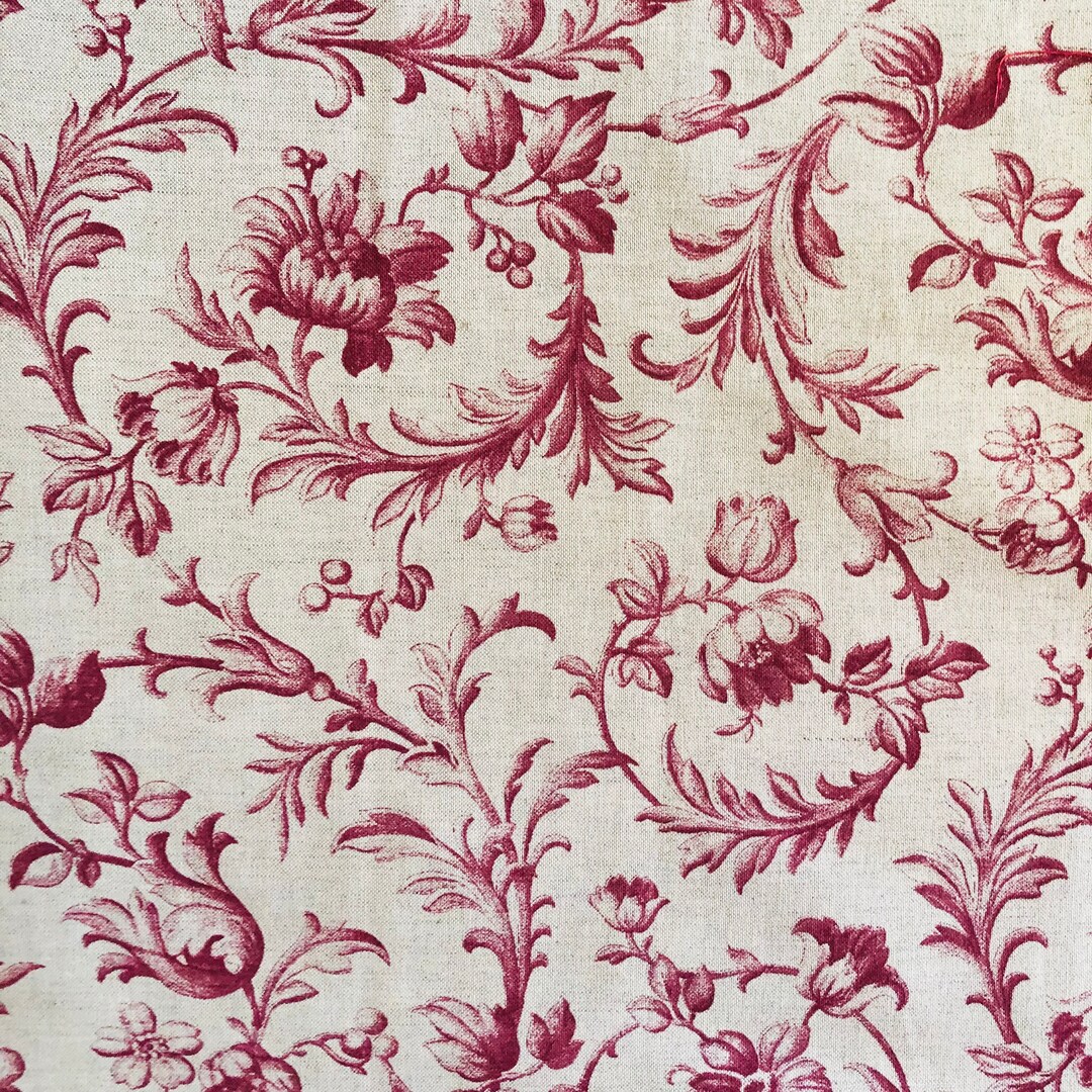 Ironwork Scroll, Cranberry & Oatmeal Laura Ashley New Vintage 2005 ...