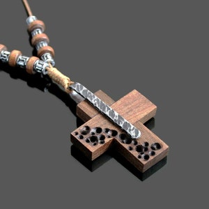 Bohemian Cross, Bohemian Jewelry, Wood Boho Cross, Wooden Cross ...