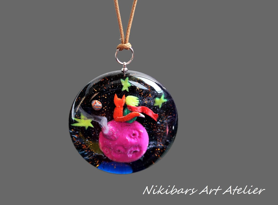 The Little Prince Necklace Colorful Resin Art Necklace - Etsy