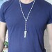 Handmade Bone Om Pendant Necklace, Boho Man Jewelry - Etsy