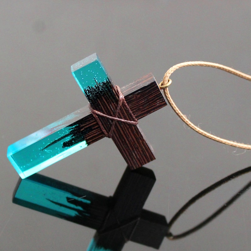 Resin Cross Necklace - Etsy