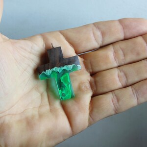 Aurora Borealis Cross, UV Glow Cross, Glow in Dark Resin Cross Necklace ...