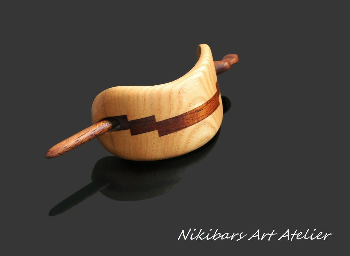 Handmade Wood Hair Barrette, Unique Art Hairpin - Etsy