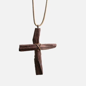 Rough Wood Cross Drift Wood Cross Necklace Man Cross - Etsy