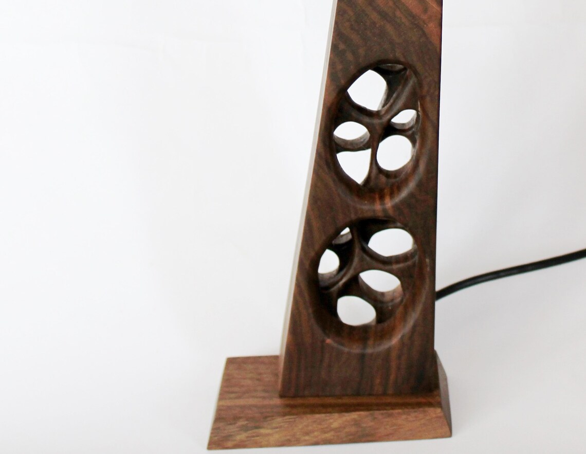 Wooden Desk Lamp Wood Art Night Light Wood Candle Holder - Etsy