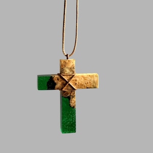 Emerald Green Cross, Small Cross, Art Cross, Art Wood Cross, Emerald ...