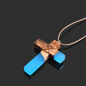 Glow in Dark Cross Necklace UV Glow Cross Glow Cross Wood | Etsy