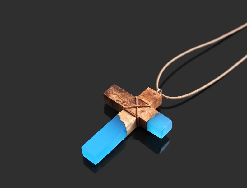 Glow in Dark Cross Necklace UV Glow Cross Glow Cross Wood | Etsy