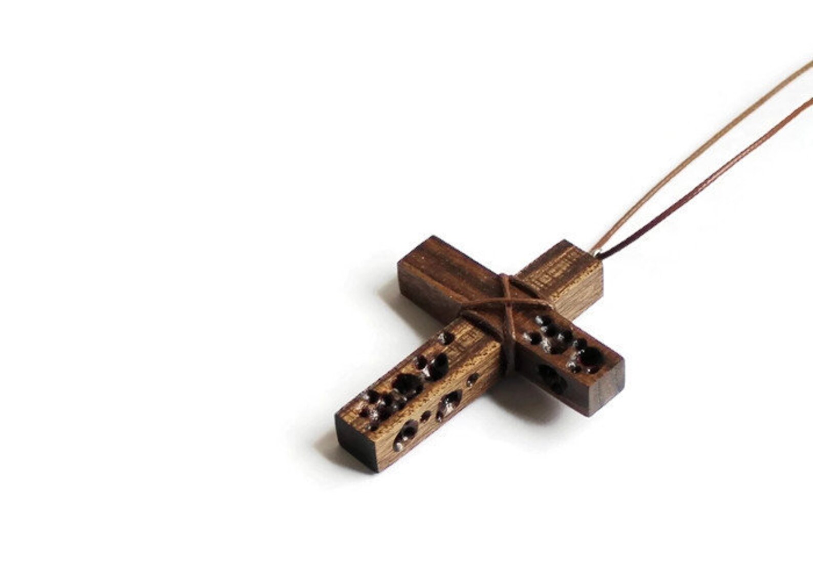 Man Cross Carved Wood Cross Necklace Wood Cross Pendant | Etsy