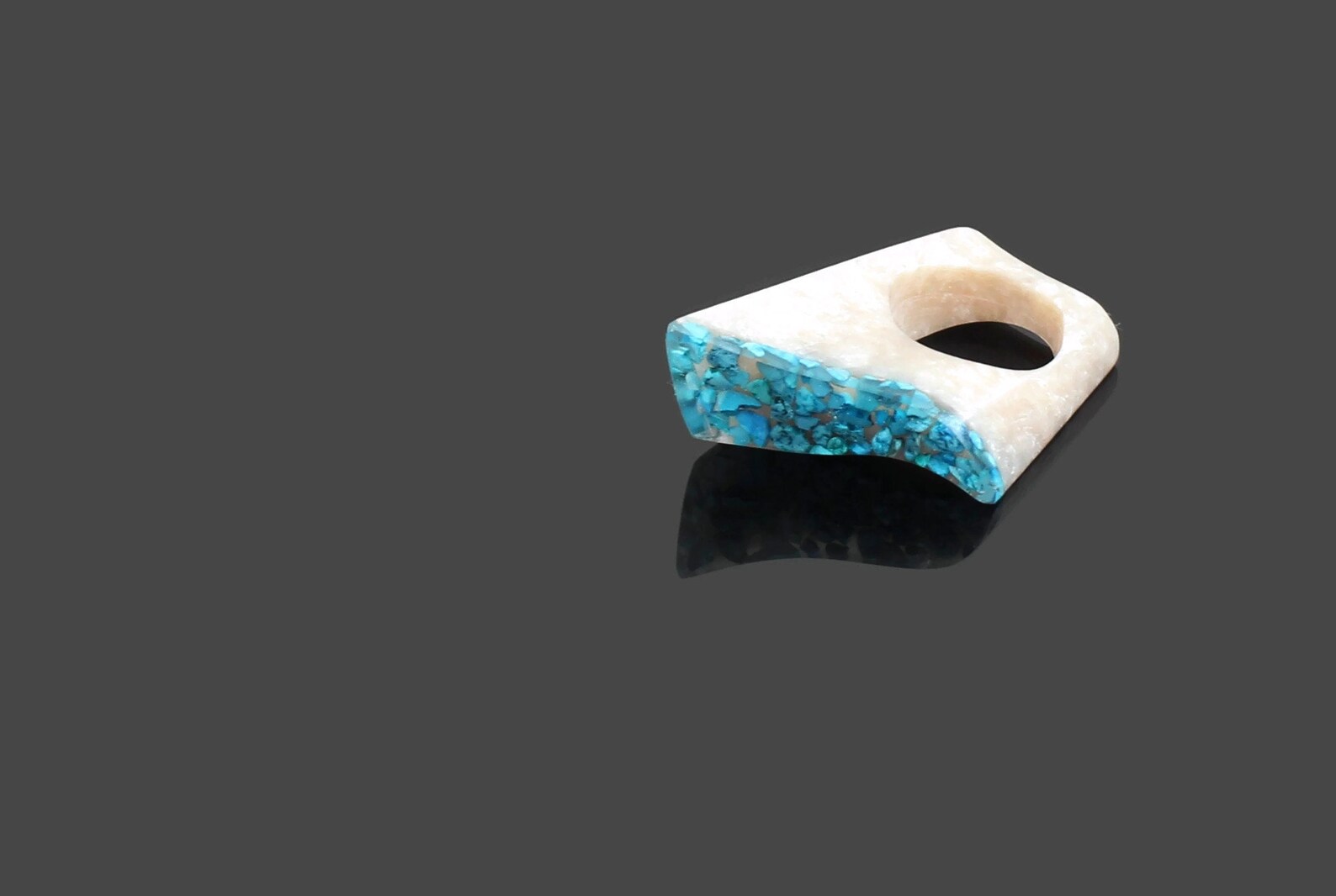 Turquoise Ring Turquoise Resin Ring Modernist Turquoise | Etsy