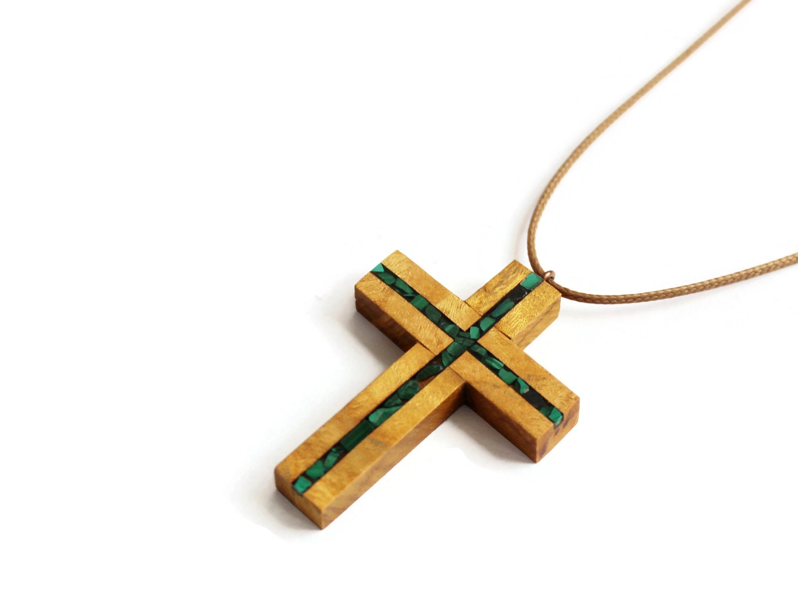 Wood Malachite Cross Wooden Art Cross Necklace Malachite - Etsy