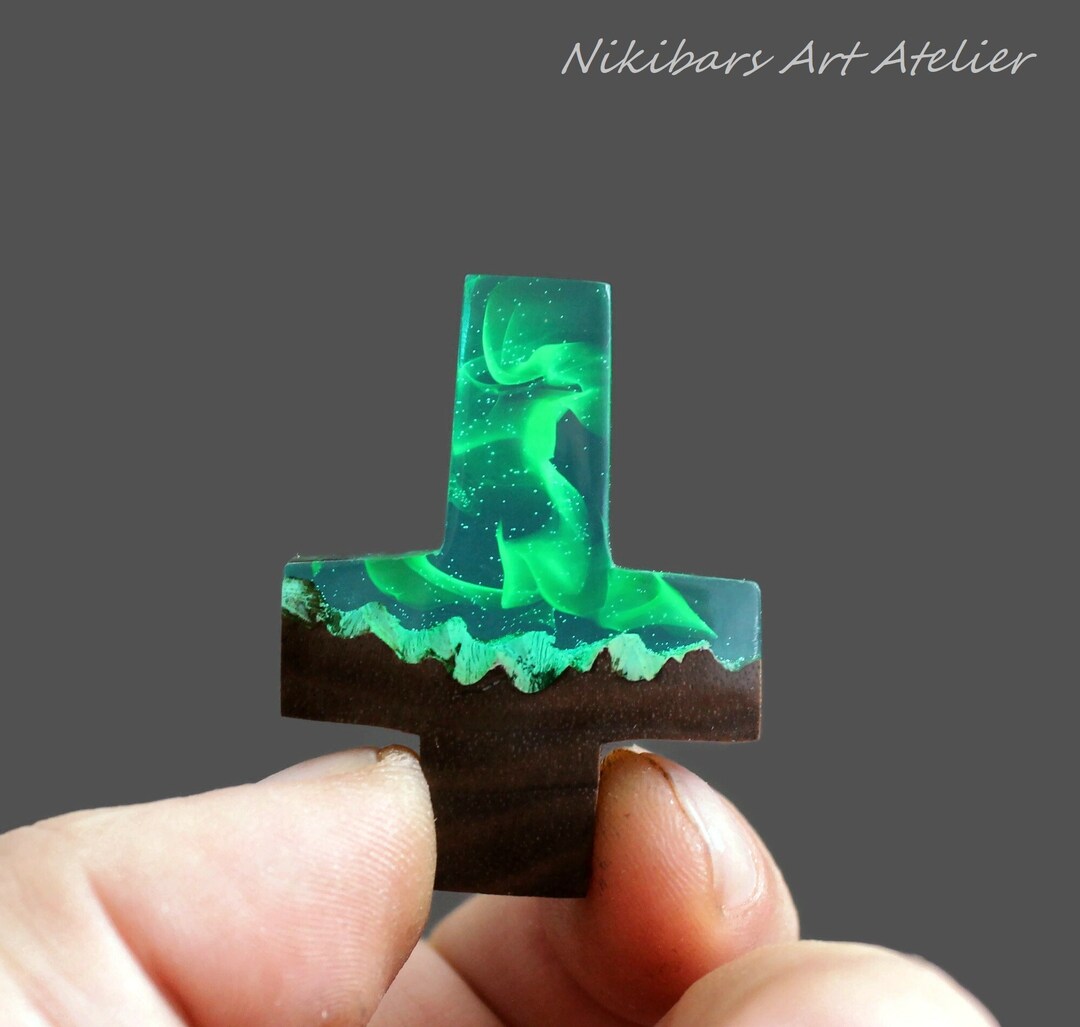 Aurora Borealis Cross, UV Glow Cross, Glow in Dark Resin Cross Necklace ...