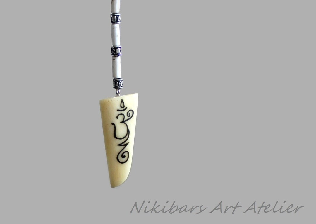 Handmade Bone Om Pendant Necklace, Boho Man Jewelry - Etsy
