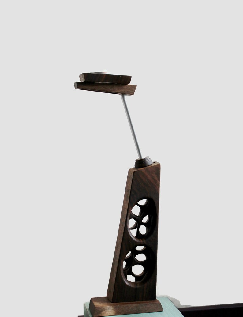 Wooden Desk Lamp Wood Art Night Light Wood Candle Holder - Etsy