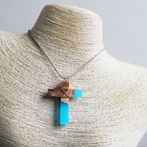 Glow in Dark Cross Necklace UV Glow Cross Glow Cross Wood | Etsy