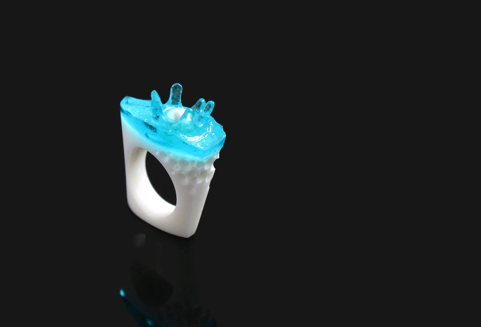 Water Splash Ring Pearl Ocean Ring Blue Ocean Ring Azure | Etsy