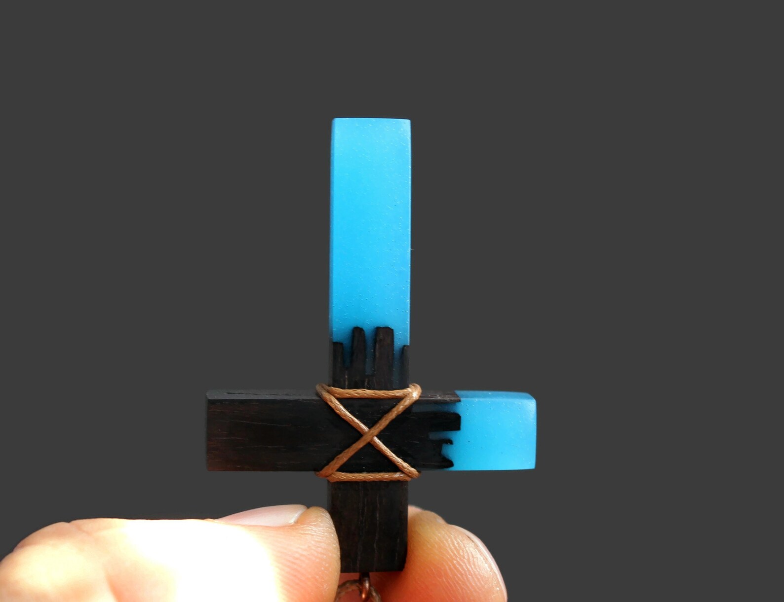 UV Glow Cross Glow in Dark Cross Necklace Wood Resin Cross - Etsy