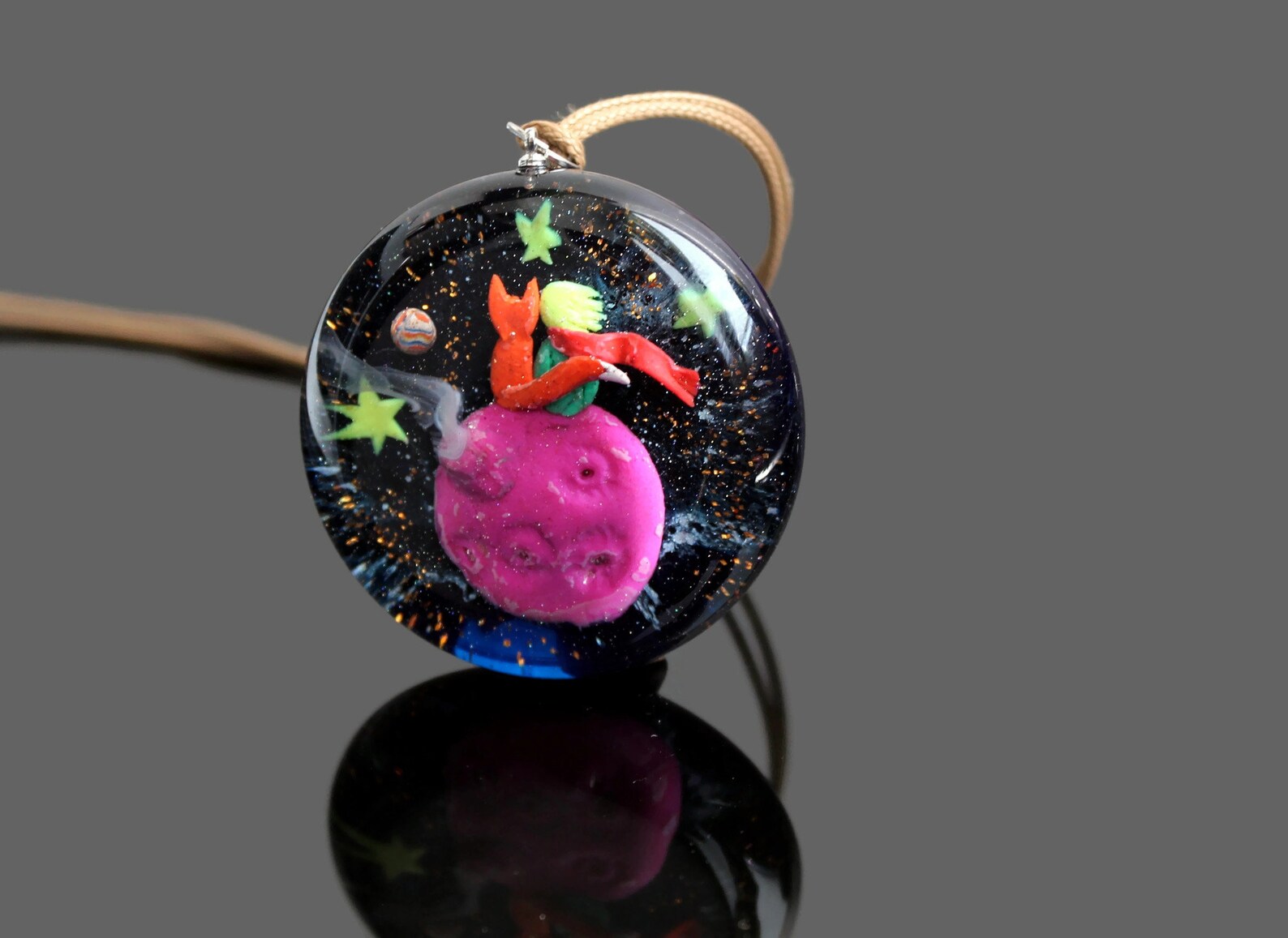 The Little Prince Necklace Colorful Resin Art Necklace - Etsy