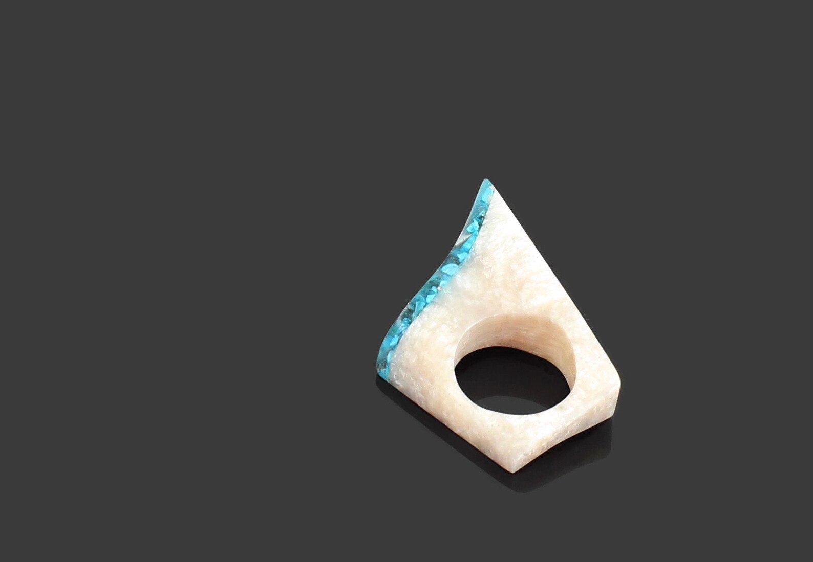 Turquoise Ring, Turquoise Resin Ring, Modernist Turquoise Ring, Resin ...