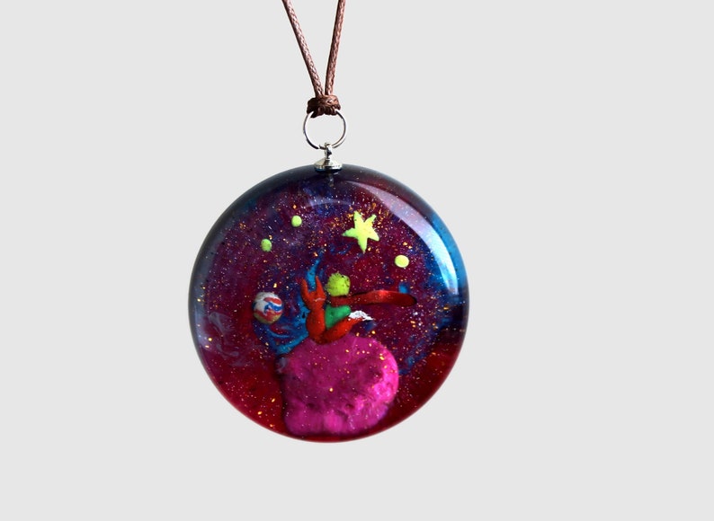 The Little Prince Necklace Colorful Resin Art Necklace | Etsy
