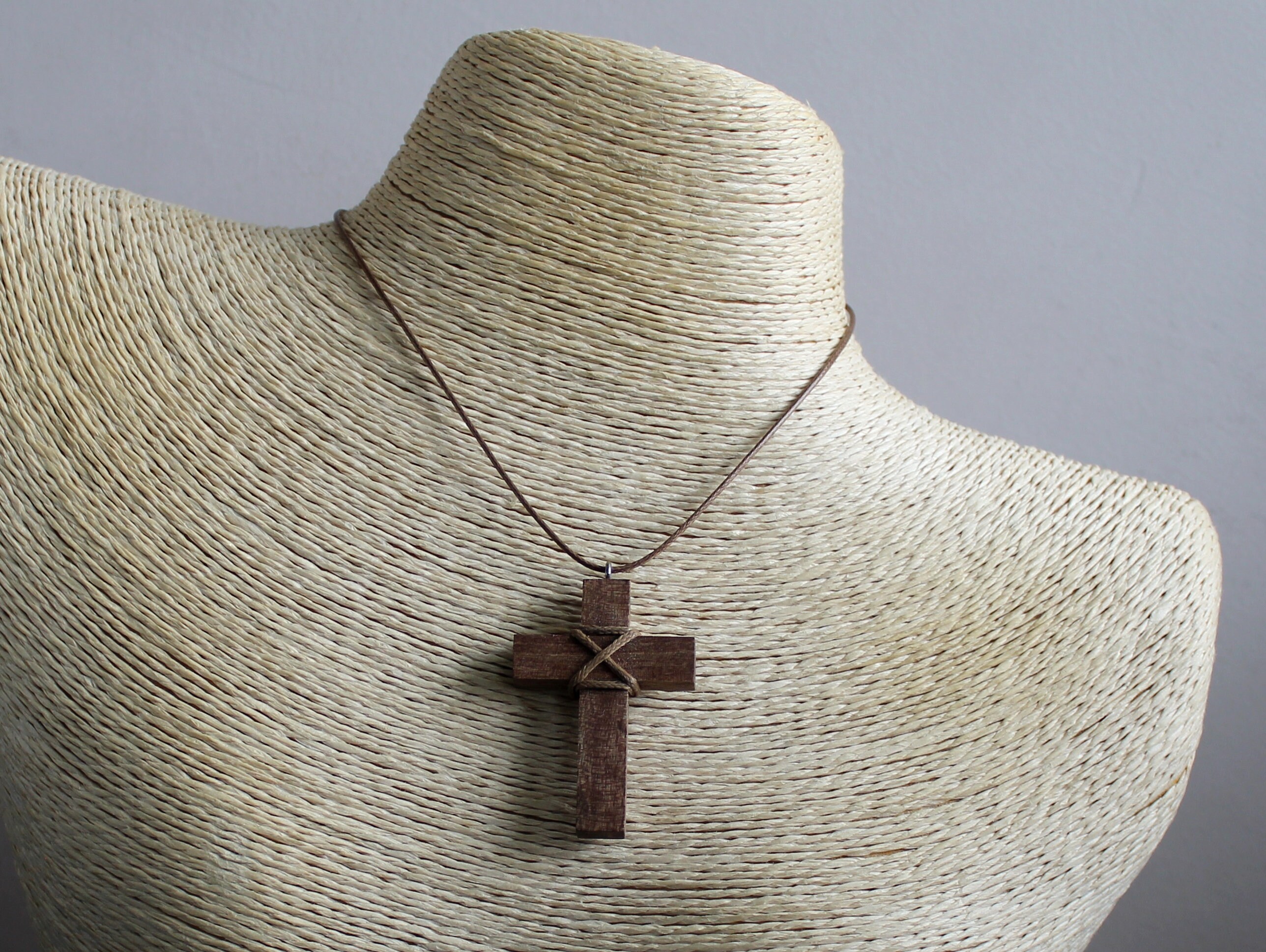 Collar de cruz de madera cruz de madera cruz hippie | Etsy