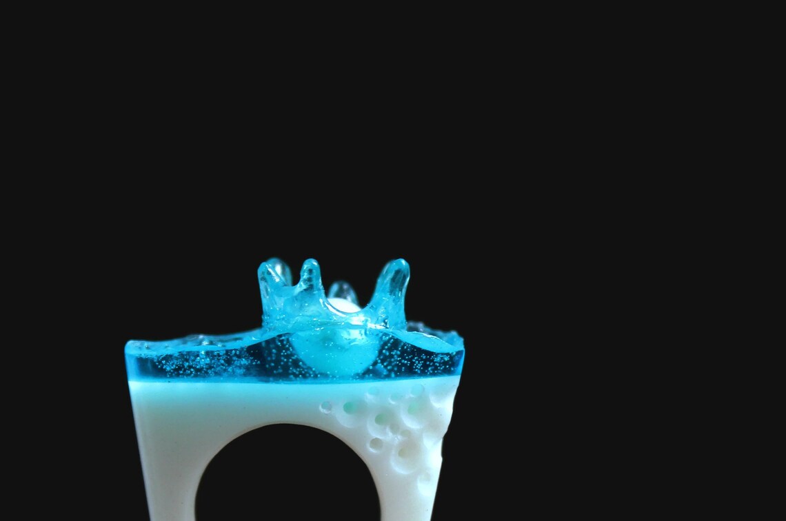 Water Splash Ring Pearl Ocean Ring Blue Ocean Ring Azure | Etsy