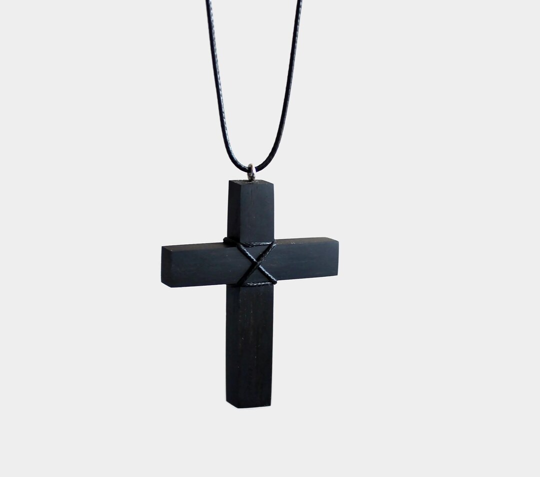 Handmade Ebony Wood Cross Necklace – Boho Style Pendant - Etsy