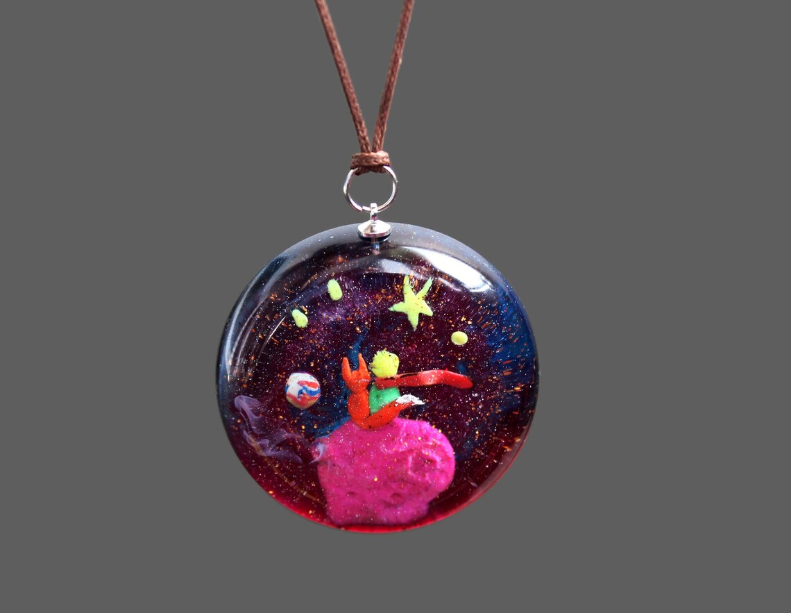 The Little Prince Necklace Colorful Resin Art Necklace | Etsy