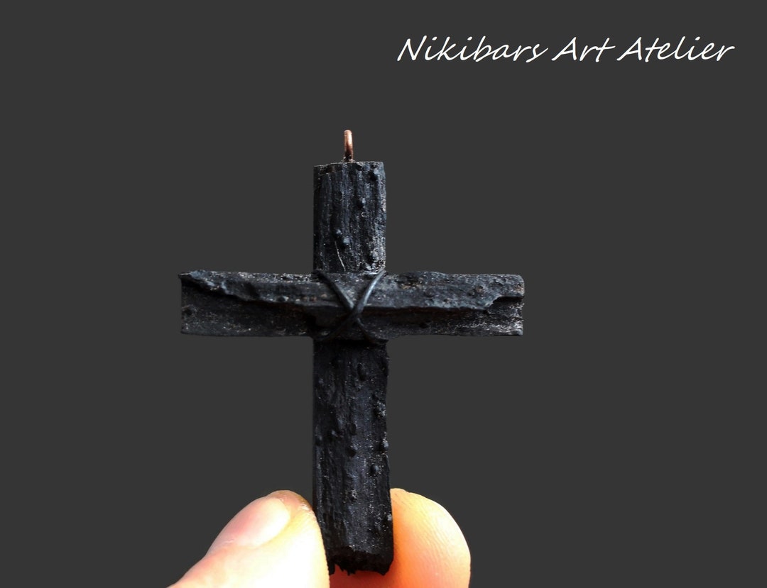 Ebony Cross Necklace Drift Wood Cross Necklace Bohemian - Etsy