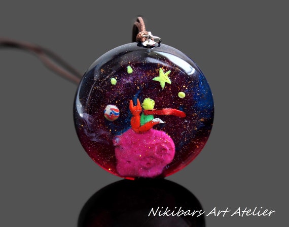 The Little Prince Necklace Colorful Resin Art Necklace - Etsy