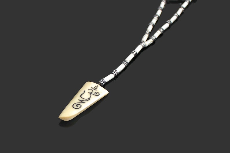 Handmade Bone Om Pendant Necklace, Boho Man Jewelry - Etsy