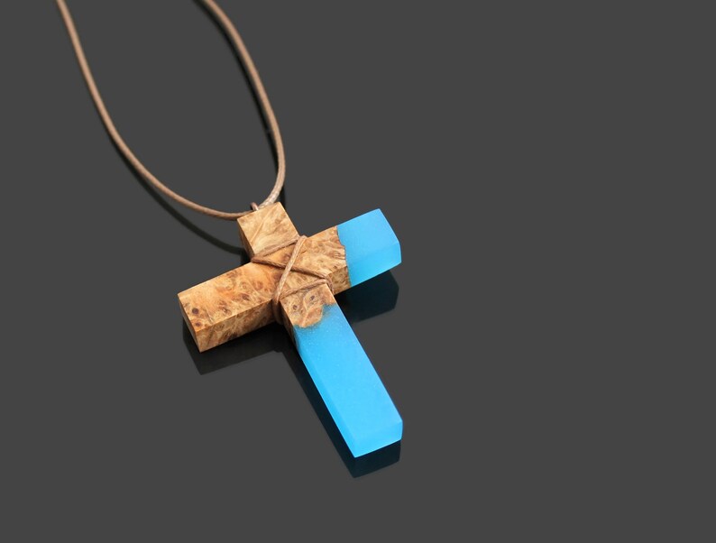 Glow in Dark Cross Necklace UV Glow Cross Glow Cross Wood - Etsy