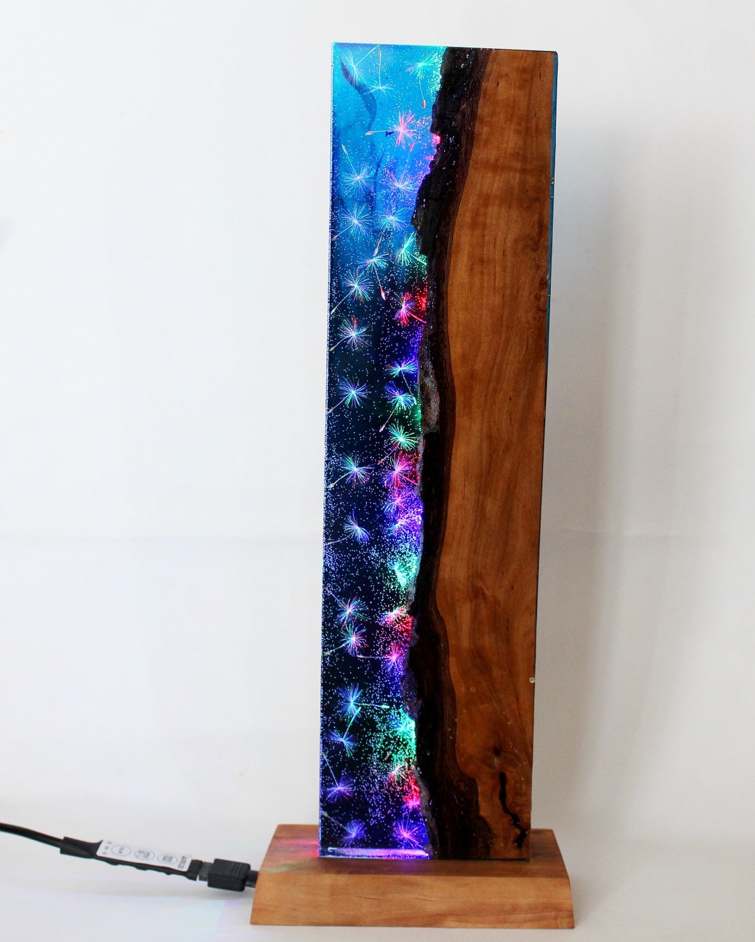Wood Resin Table Lamp, Wood Resin Table Lamp, Resin Dandelion Night ...