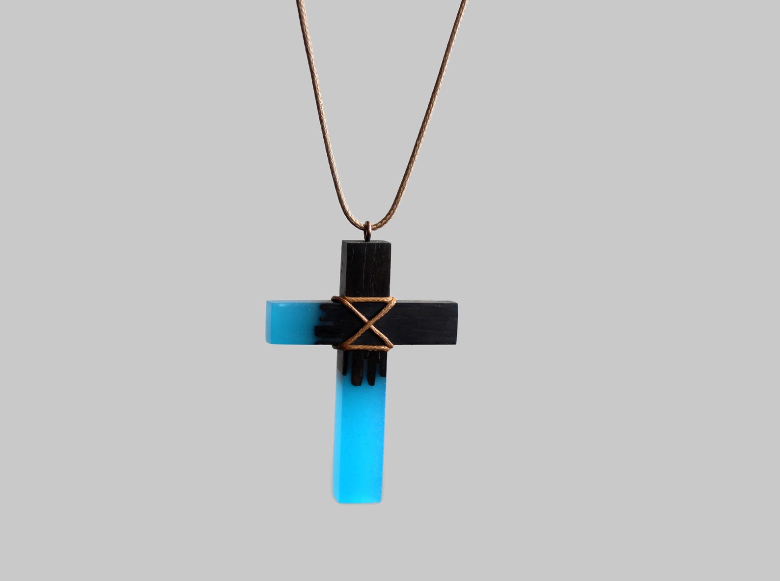 UV Glow Cross Glow in Dark Cross Necklace Wood Resin Cross - Etsy